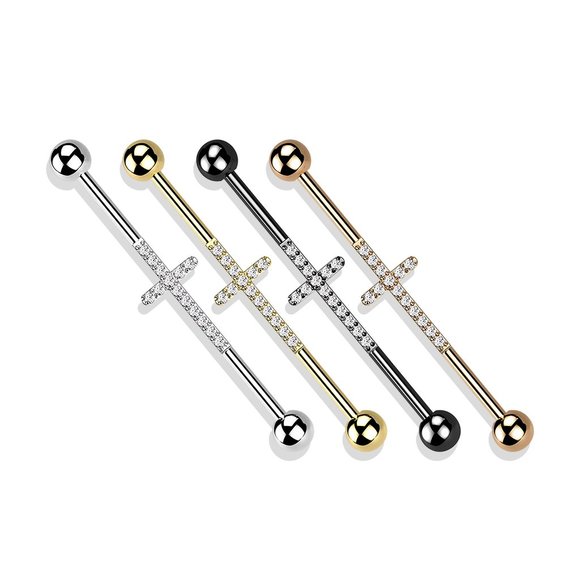 Jewelry | Implant Grade Titanium Externally Threaded Industrial Barbell ...